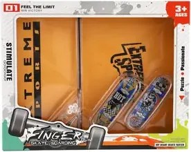 TEDDIES Prstový skateboard šroubovací s rampou / Plast / 10 cm / 2 ks