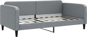 Válenda s přistýlkou a světle šedá 100 x 190 cm textil 3196893