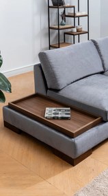 Hanah Home Rohová pohovka TULIP tmavě šedá pravý roh s pufem 560ARE1162