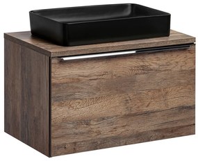 Závěsná skříňka Santa Fe s deskou a umyvadlem 80 cm dub santa fe vintage