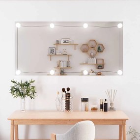 Nástěnné zrcadlo s LED osvětlením 50 x 100 cm sklo obdélníkové 3189157
