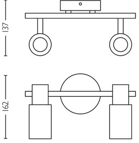 Philips - Bodové svítidlo PALMS 2xE14/25W/230V