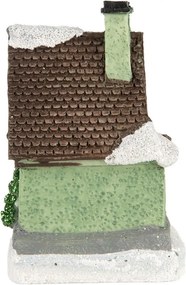 Dekorace malinký svítící zelený domek Manon LED - 5*5*7 cm