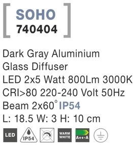 Venkovní LED svítidlo Soho 18.5 tmavě šedá