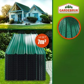 Trapézový plech ARON, sada 14 ks, 110×46cm, zelená Jurhan