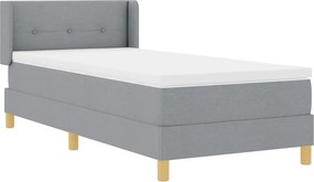 Postel s boxspringem s čelo Světle šedá 200 x 90 cm textil 3341272