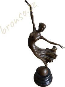 Půvabná tanečnice – bronzová socha, elegantní ručně vyrobená umělecká dekorace