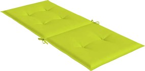 Podušky na židli vysoké opěradlo 6 ks jasně zelené 120x50x3 cm 314121