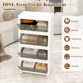Costway Úložný box s víkem, stohovací boxy, skládací skladovací kontejnery