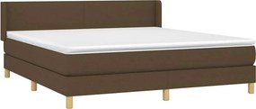Box spring postel s matrací tmavě hnědá 180x200 cm textil 3130132