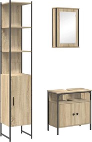Sada koupelnového nábytku 3 ks Sonoma dub 33 x 33 x 185,5 cm 3399399