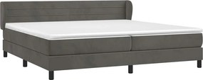 Box spring postel s matrací tmavě šedá 200x200 cm samet 3127572