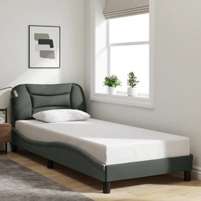 Rám postele s LED bez matrace Hvar Tmavě šedá 90x190 cm Látka 3213670