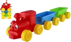 TEDDIES Vlak s 2 vagóny / Model vláčku / plast / délka 60 cm / od 18 m