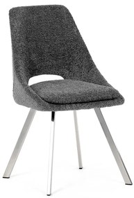 Jídelní židle, šedá, látka bouclé, DCL-W1174 GREY2