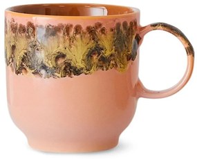 Růžovo-hnědý hrnek Coffee 70s Lush - 10*7*8cm / 250 ml