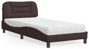Postel s matrací Hvar tmavě hnědá 90 x 190 cm textil 3208502