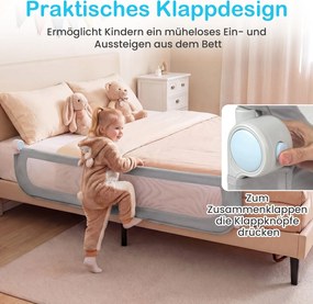 Costway Skládací zábradlí na lůžko pro batolata Nastavitelné