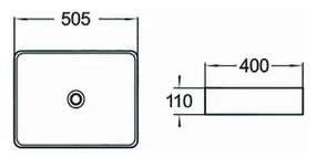 Mexen ESTELA umyvadlo, 50x40 cm, bílá/zlatá, 22105053