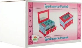 TEDDIES Šperkovnice Princess 2 zásuvky / Šperkovnice / Dřevěná / 18x12