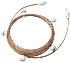 creative cables Hotový světelný řetěz LUMET 7,5 m je sestavený z 5 bílých objímek, háčku a zástrčky Barva kabelu: Neonově žlutá - CF10