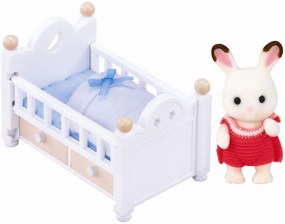 Doplňky k figurkám sylvanian families nábytek chocolate králíků – baby králík v postýlce