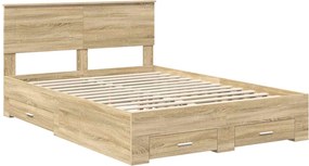 Rám postele s čelo Sonoma dub 140 x 190 cm Kompozitní dřevo 3408256