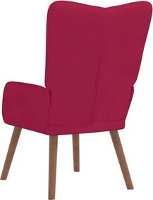 Relaxační křeslo vínové samet 327660
