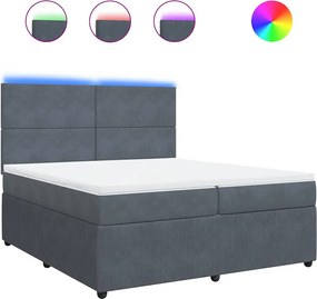 Box spring postel s matrací tmavě šedá 200x200 cm samet 3294725