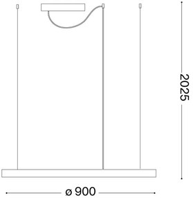 Ideal Lux - LED Lustr na lanku ORACLE SLIM LED/53W/230V 3000K pr. 90 cm zlatá