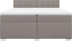 Box spring postel s matrací taupe 200x200 cm textil 3288299