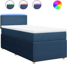 Box spring postel s matrací modrá 90x200 cm textil 3289638