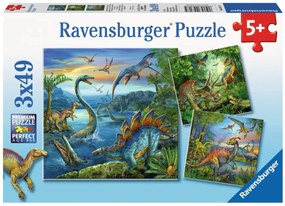 Ravensburger puzzle úžasní dinosauři 3x49 dílků