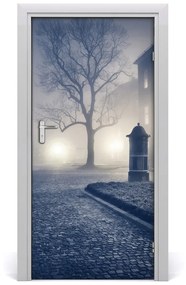 Fototapeta samolepící dveře ulice mlha 85x205 cm