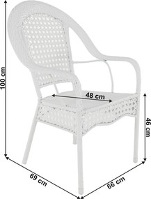 Kondela Zahradní set 1 + 4, bílá, KOVEN