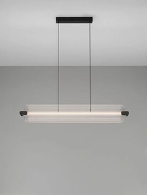 Matně černé skleněné LED stmívatelné závěsné svítidlo Emery – Nova Luce