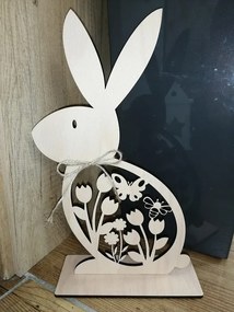 Velikonoční zajíc - kytičkový zajíc 35cm - dřevěná dekorace