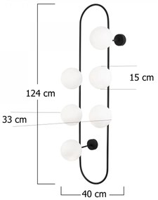 Nástěnná lampa Abekus bílá/černá
