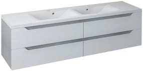 Sapho WAVE dvojumyvadlová skříňka 179,7x50x47,8cm, bílá/dub stříbrný WA180-3011