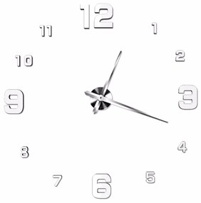 Velké nástěnné 3D hodiny Barevná varianta: Stříbrná