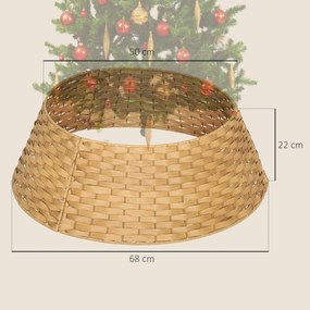 HOMCOM Sukna pod vánoční strom, Ø 68 cm límec na vánoční strom z plastu, pro stojan na vánoční strom, kryt stojanu vánočního stromu pro domácnost, pá…