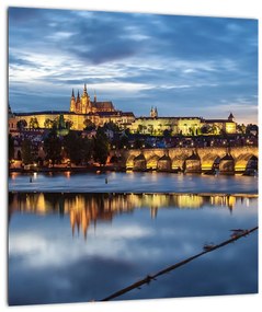 Obraz Pražského hradu a Karlova mostu (30x30 cm)