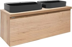 Koupelnová skříňka s umyvadlem Naturel Savona 118x43x44,8 cm dub halifax mat SAVONA120DHDUB