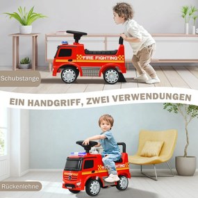 Costway Dětské hasičské auto s licencí Mercedes Benz červené – 62 × 29 × 43 cm
