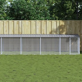 Klec pro kuřata se střechou světle šedá 1 003 x 98 x 90 cm ocel 3189058