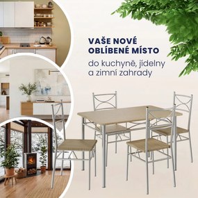 Jídelní set PAUL, 5-dílná, dubová hnědá Jurhan