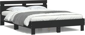 Rám postele s LED bez matrace černý 150x200 cm 3207540