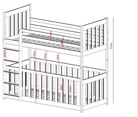 Legno Dětská patrová postel Kryštof borovice Rozměr (cm): 80x160