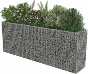 Gabionový vyvýšený záhon pozinkovaná ocel 270 x 50 x 100 cm 143562