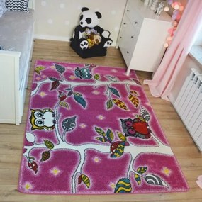koberec KIDS Les růžový C427 velikost 240x330 cm | krásné koberce cz